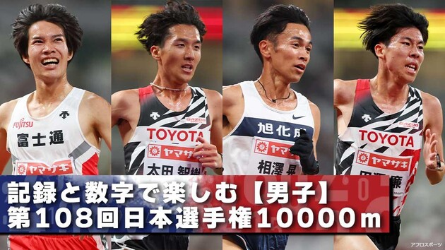 【記録と数字で楽しむ第108回日本選手権10000m】男子：日本歴代1～4位、10傑内7名が勢揃いで「26分台」を目指す - スポーツナビ